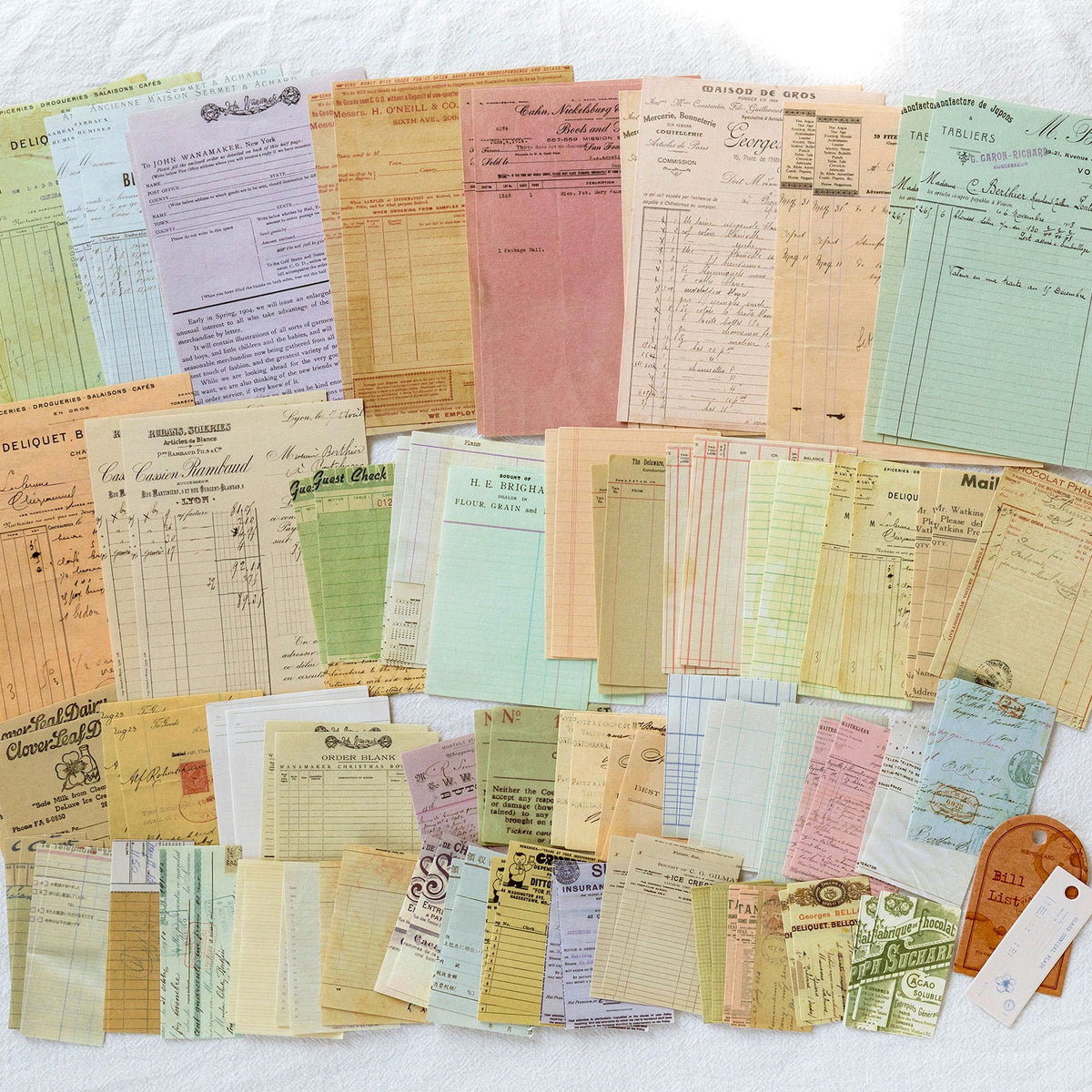 Scrapbook Paper Receipt Collection 100pcs - NZ & AU Shipping – Hedgehog ...