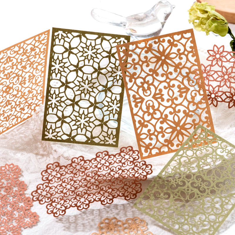 Lace Laser Cut Paper Scrapbooking Sheets A6 X 24 Assorted Colour